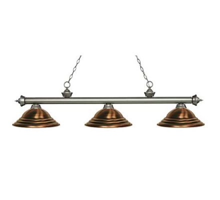 Z-Lite Stepped Antique Copper Pool Table Light - BilliardLux