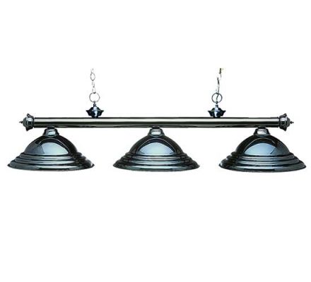 59" Stepped Gun Metal Pool Table Light - BilliardLux