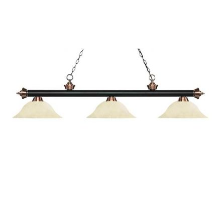 59" Classic Glass Shade Pool Table Light - BilliardLux