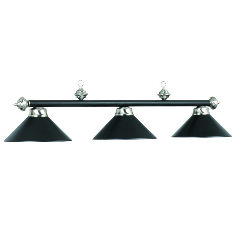 Matte Black 54" 3 Light Billiard Light - BilliardLux